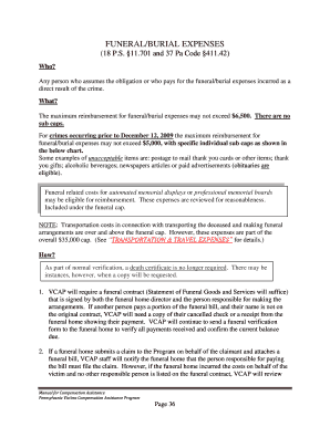 Fillable Online FUNERAL/BURIAL EXPENSES (18 P Fax Email Print - pdfFiller
