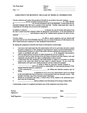 Fillable Online Assignment of Benefits Template - AXIS Fax Email Print ...