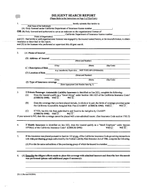 Fillable Online Diligent Search Form (SL-2) - Deans & Homer Fax Email ...