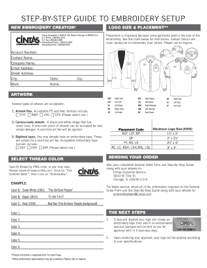 Fillable Online STEP-BY-STEP GUIDE TO EMBROIDERY SETUP - Uniforms To ...