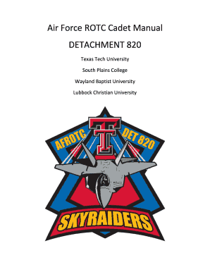 Fillable Online depts ttu Air Force ROTC Cadet Manual Fax Email Print ...