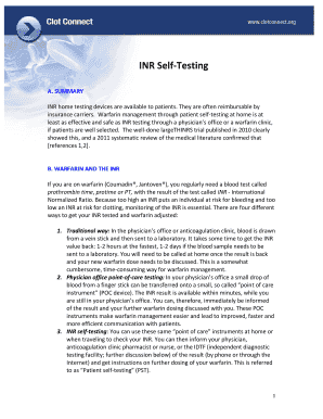 Fillable Online Patient INR Self-Testing with Home Monitoring Devices ...