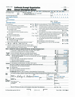 Fillable Online 2010 Form 199 - Los Angeles Robotics (LARobotics) Fax ...