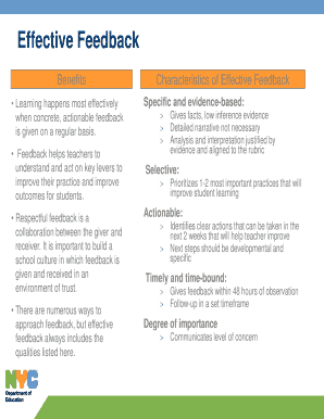 Fillable Online schools nyc Characteristics of Effective Feedback.pdf ...