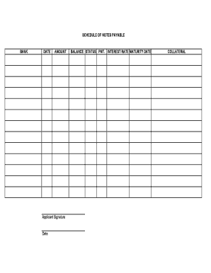 Fillable Online theprpc SCHEDULE OF NOTES PAYABLE - theprpc Fax Email ...