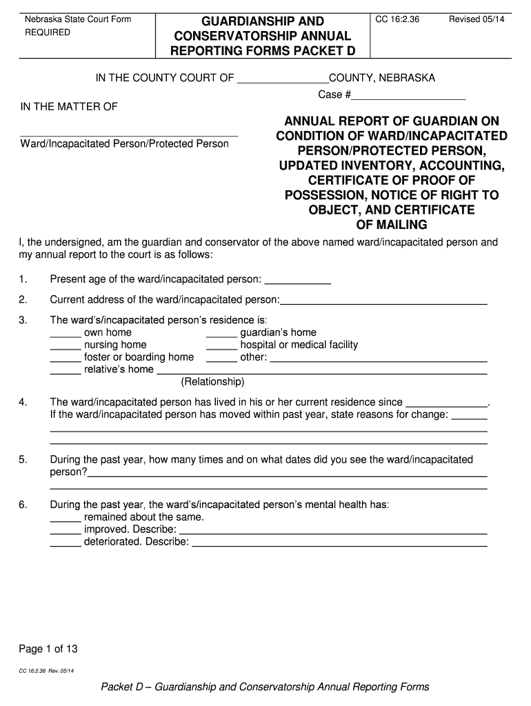 Fillable Online supremecourt ne PACKET DGUARDIANSHIP AND ...