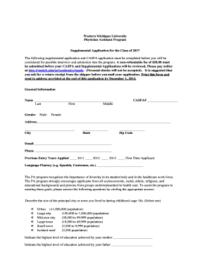 Fillable Online Western Michigan University Supplemental Fax Email Print - pdfFiller