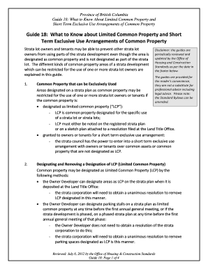 Fillable Online Guide 18: What to Know about Limited Common Property ...