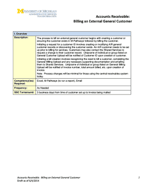 Fillable Online Accounts Receivable: Billing an External General ...