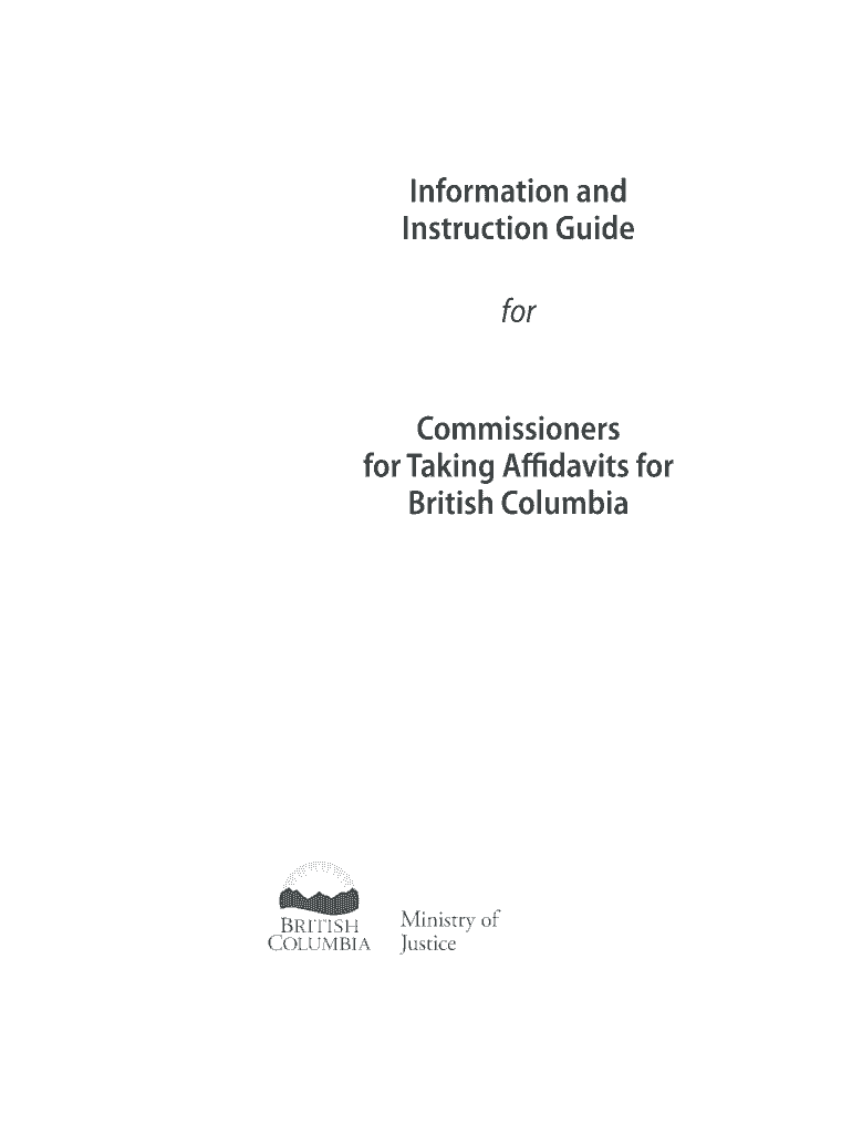 Fillable Online ag gov bc Information and Instruction Guide for ...