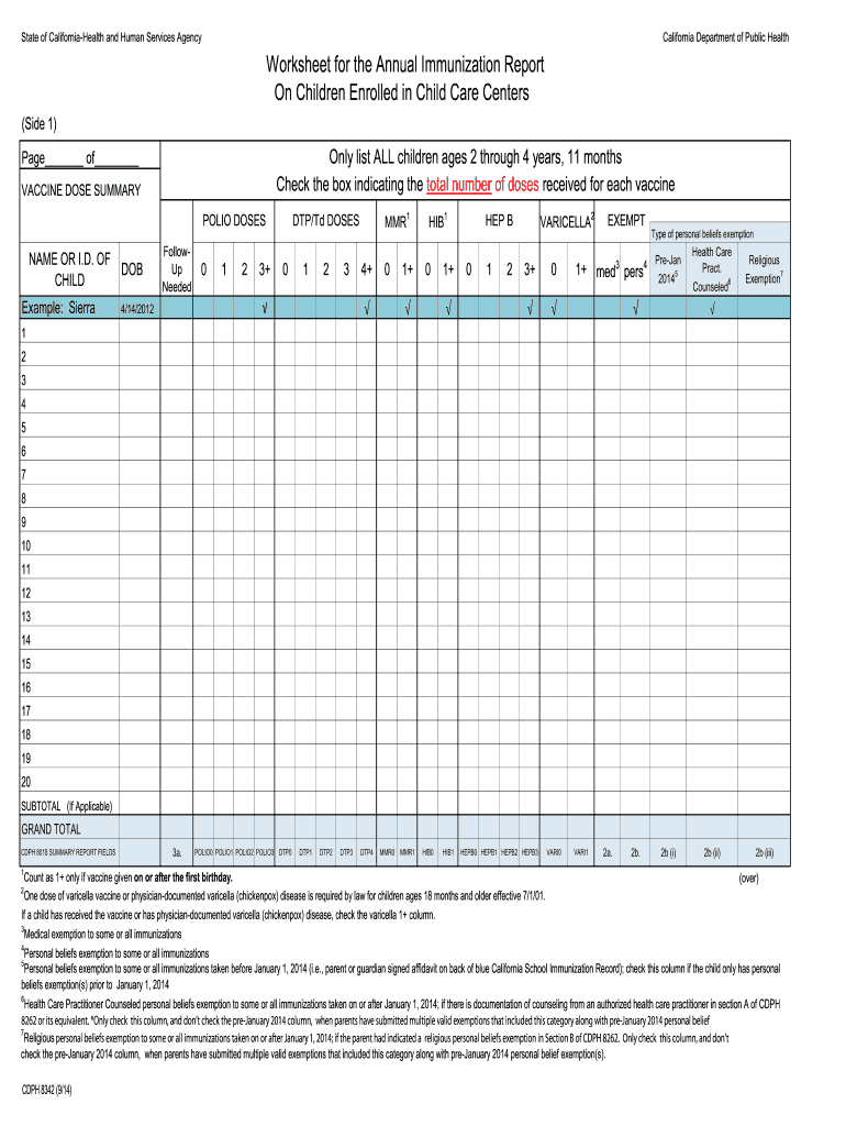 CA CDPH 8342 Form - Fill Online, Printable, Fillable, Blank - pdfFiller