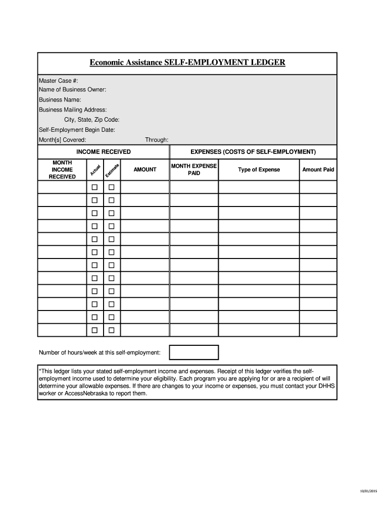 Self Employment Ledger Fill Online Printable Fillable Blank 