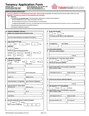 Fillable Online NSW Tenancy Application.pdf Fax Email Print - pdfFiller