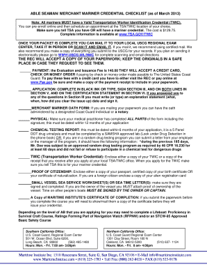 Fillable Online Merchant Mariner Credential Application Packet ...