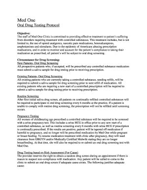 Fillable Online Drug Screening Form - Med One Fax Email Print - pdfFiller