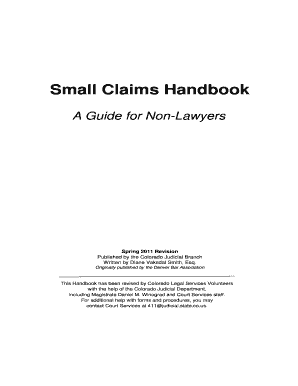 Fillable Online courts state co Small Claims Handbook - Colorado State ...