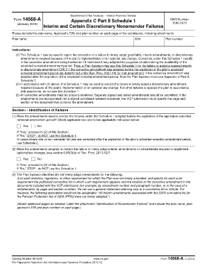 Fillable Online irs Form 14568-A (1-2014). Appendix C Part II, Schedule ...