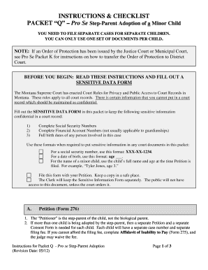 Fillable Online co missoula mt Instructions for Step-Parent Adoption ...