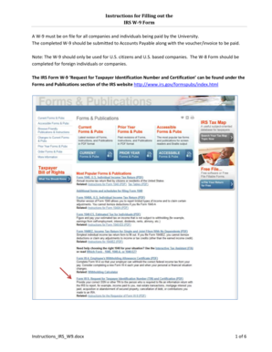 Fillable Online jmu Instructions for Filling out the IRS W-9 Form . Instructions_IRS_W9 ...