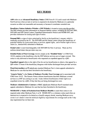 Fillable Online ABN refers to an Advanced Beneficiary Notice (CMS Form ...