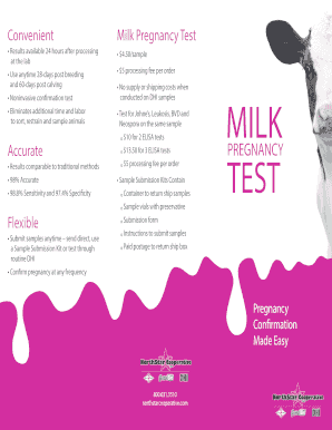 Fillable Online Milk Pregnancy Test Fax Email Print - pdfFiller
