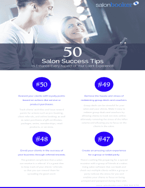 Fillable Online 50 Salon Success Tips - SalonBooker Fax Email Print ...