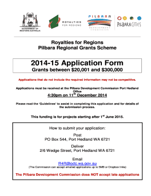Fillable Online Application - Pilbara Development Commission Fax Email ...