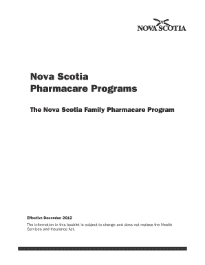 Fillable Online Family Pharmacare Program Information Booklet ...