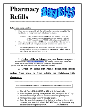 Fillable Online Pharmacy Refills Fax Email Print - pdfFiller