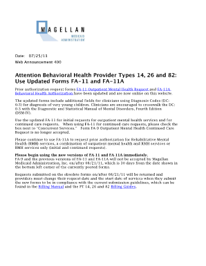 Fillable Online medicaid nv Prior authorization request forms FA-11 ...