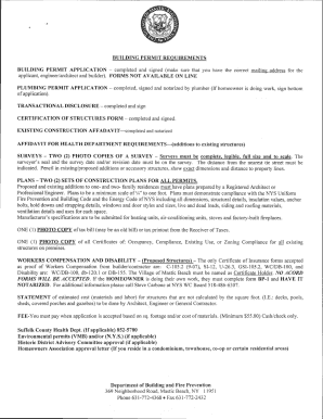Fillable Online BUILDING PERMIT REQUIREMENTS BUILDING PERMIT ...