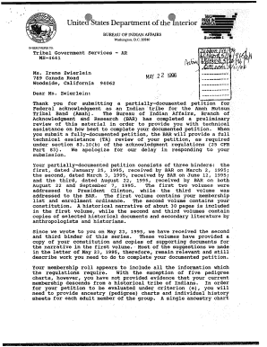Fillable Online bia TA Letter - Bureau of Indian Affairs - bia Fax ...