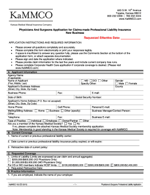 Fillable Online Requested Effective Date - KaMMCO Fax Email Print - pdfFiller