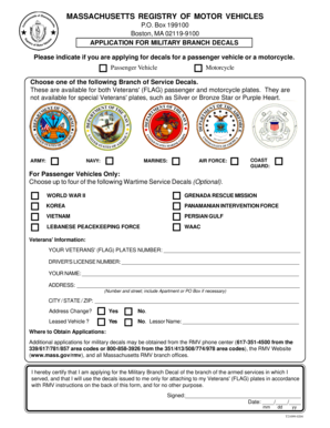 Registry Of Motor Vehicles Massachusetts - Fill Online, Printable ...