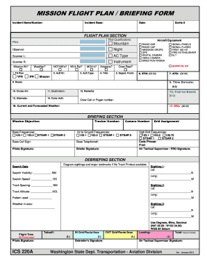 Fillable Online wsdot wa MISSION FLIGHT PLAN / BRIEFING Fax Email Print ...