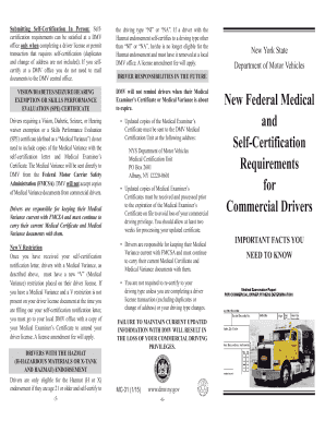Fillable Online dmv ny New Federal Medical and Self-Certification ...