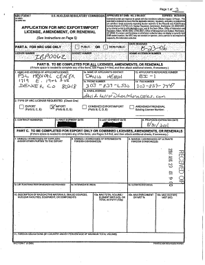 Fillable Online pbadupws nrc Import License Application from PSL ...