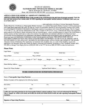 Fillable Online APPLICATION FOR MEDICAL ASSISTANT CERTIFICATE Fax Email ...