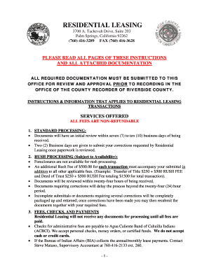 Fillable Online bia Residential Leasing Public Processing Instructions ...