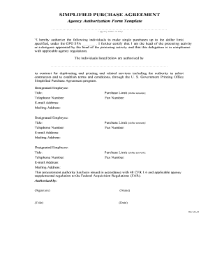 Fillable Online gpo SIMPLIFIED PURCHASE AGREEMENT Fax Email Print ...