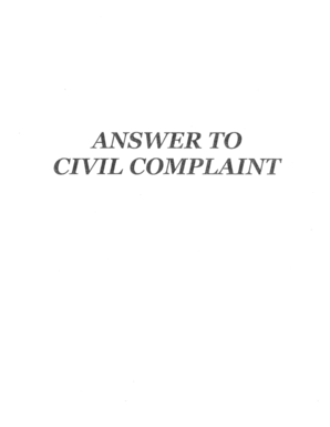 Fillable Online Answer to Civil Complaint Fax Email Print - pdfFiller