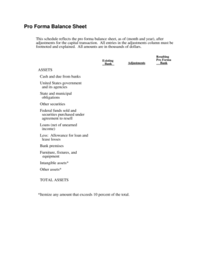 Fillable Online occ Pro Forma Balance Sheet - occ Fax Email Print ...