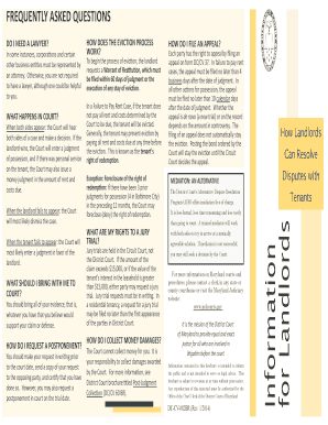 Fillable Online mdcourts Information for Landlords Fax Email Print - pdfFiller
