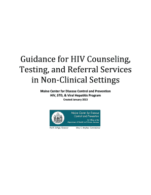 Fillable Online maine Guidance for HIV Counseling, Testing, and ...