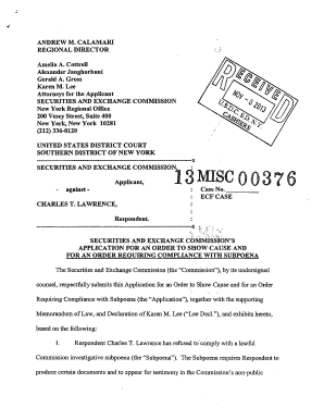 Fillable Online sec Application for an Order to Show Cause - sec Fax ...