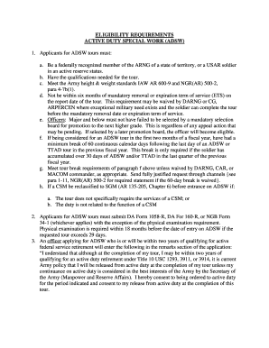 Fillable Online ADSW Eligibility / Requirements Fax Email Print - pdfFiller