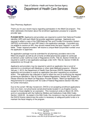 Fillable Online files medi-cal ca Medi-Cal Pharmacy Provider Enrollment ...