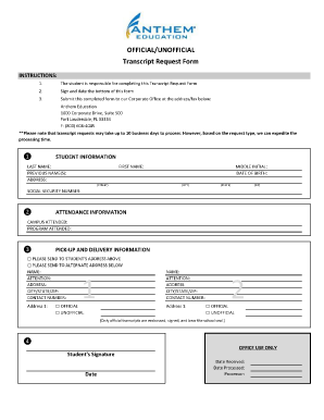 Fillable Online tn The student is responsible for completing this Transcript Request Form - tn ...
