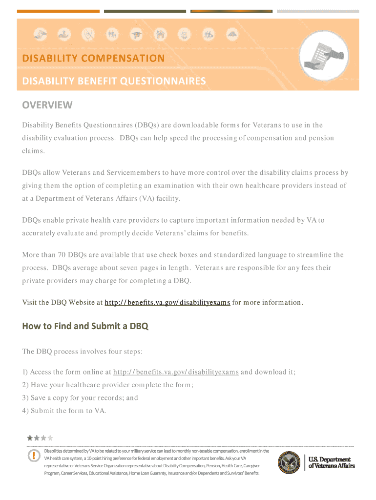 Fillable Online benefits va Disability Benefits Questionnaires (DBQs ...