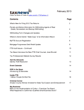 Fillable Online ftb ca Tax News - California Franchise Tax Board ...